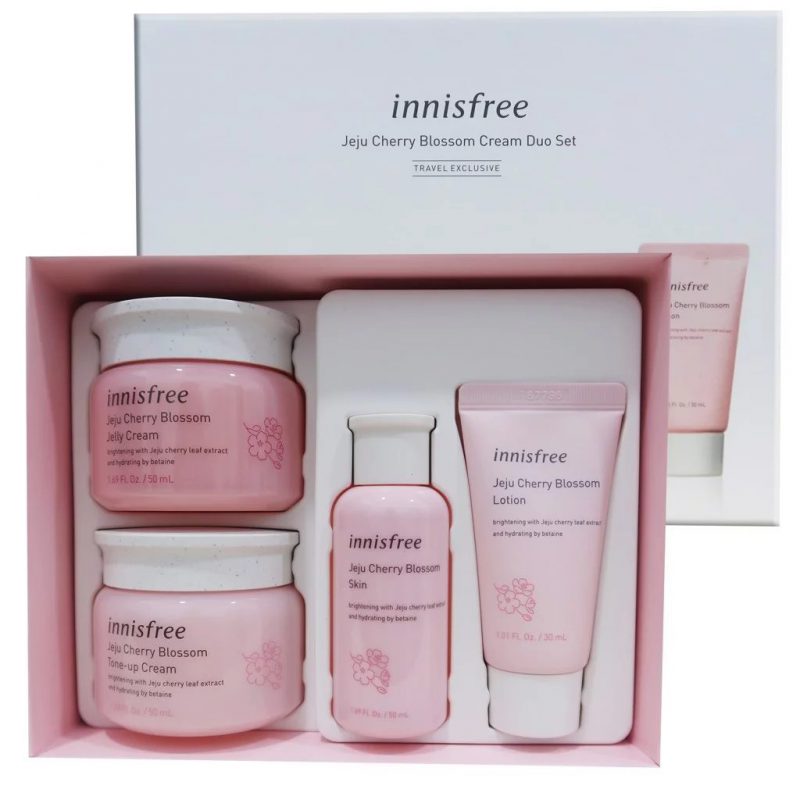 Set Dưỡng Ẩm Và Nâng Tông Da Sáng Innisfree Jeju Cherry Blossom ...